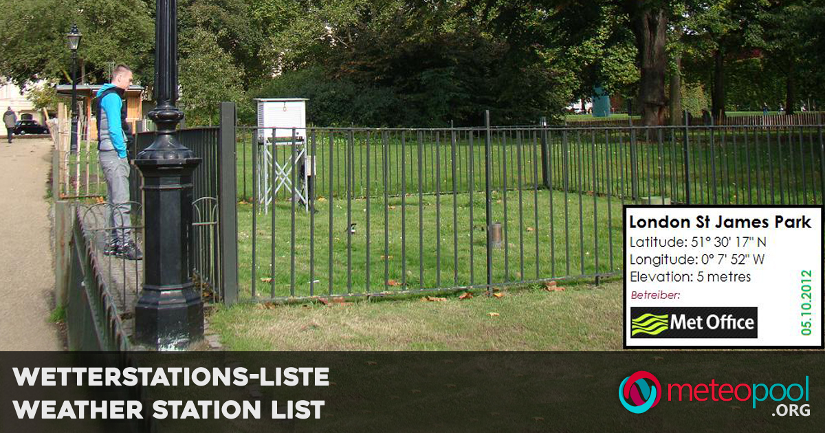 Weather station: London St. James Park (Met Office Number --- WMO 03770)